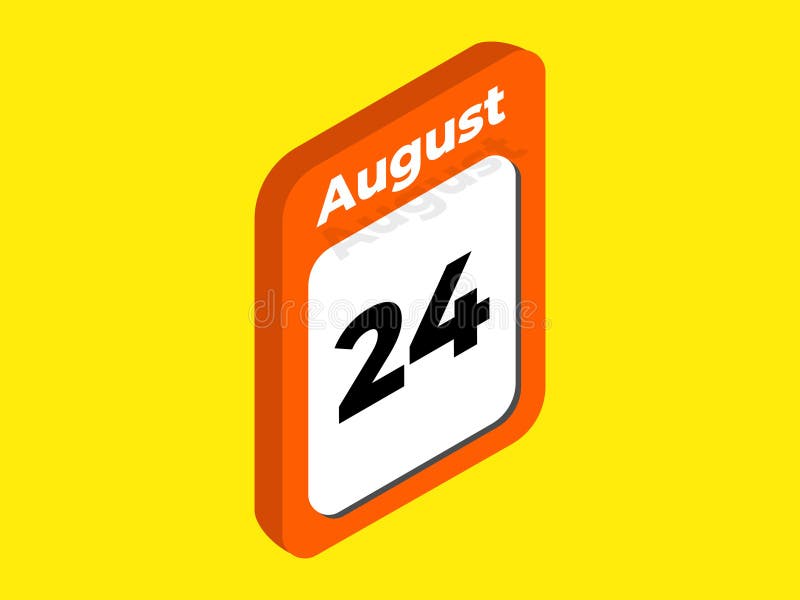 August 24- Calendar Date Icon Vector Illustration Stock Vector ...