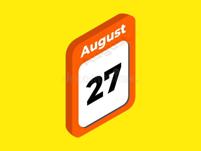 August 27- Calendar Date Icon Vector Illustration Stock Vector ...