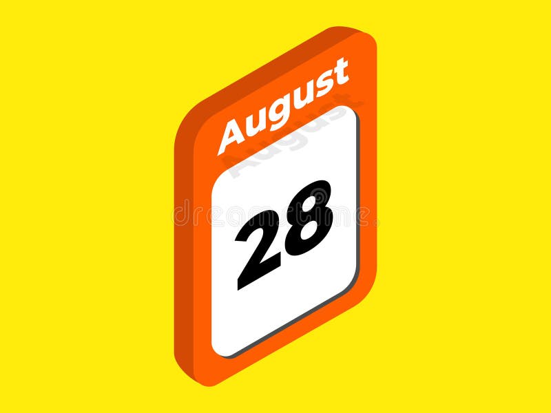 August 28- Calendar Date Icon Vector Illustration Stock Vector ...