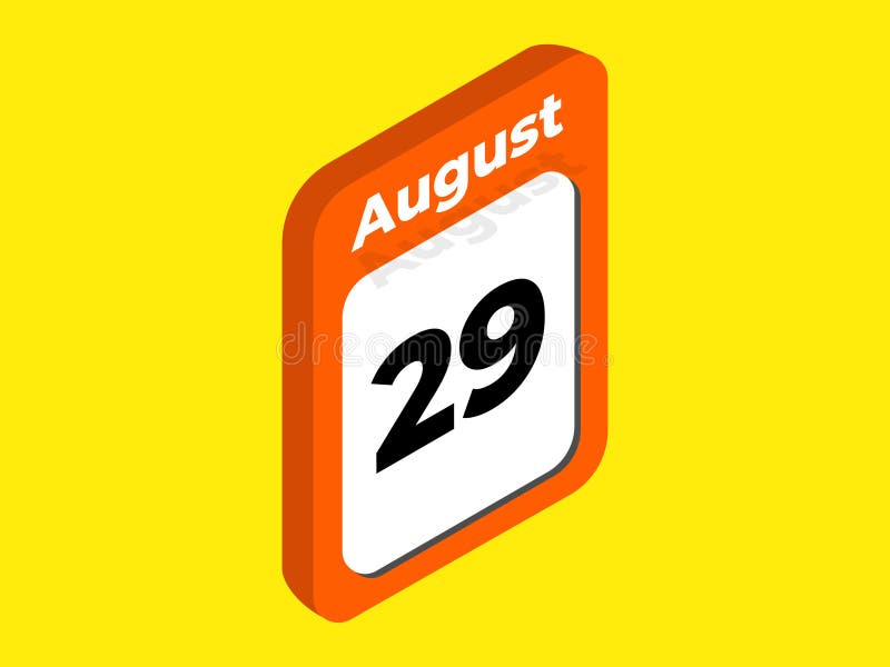 August 29- Calendar Date Icon Vector Illustration Stock Vector ...