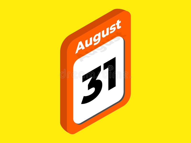 August 31- Calendar Date Icon Vector Illustration Stock Vector ...