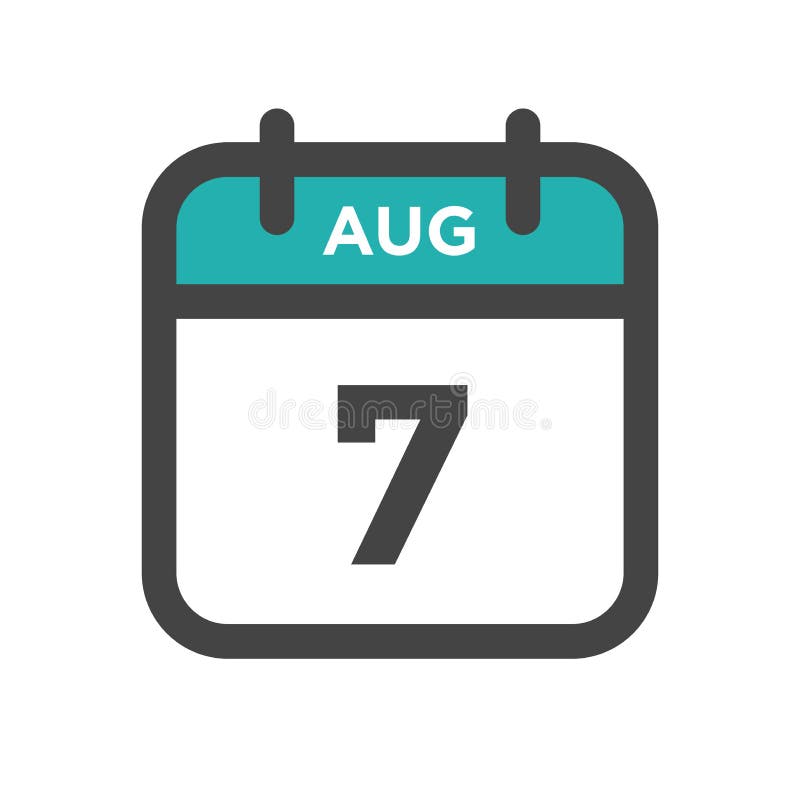 August 7 Calendar Day or Calender Date for Deadlines or Appointment ...