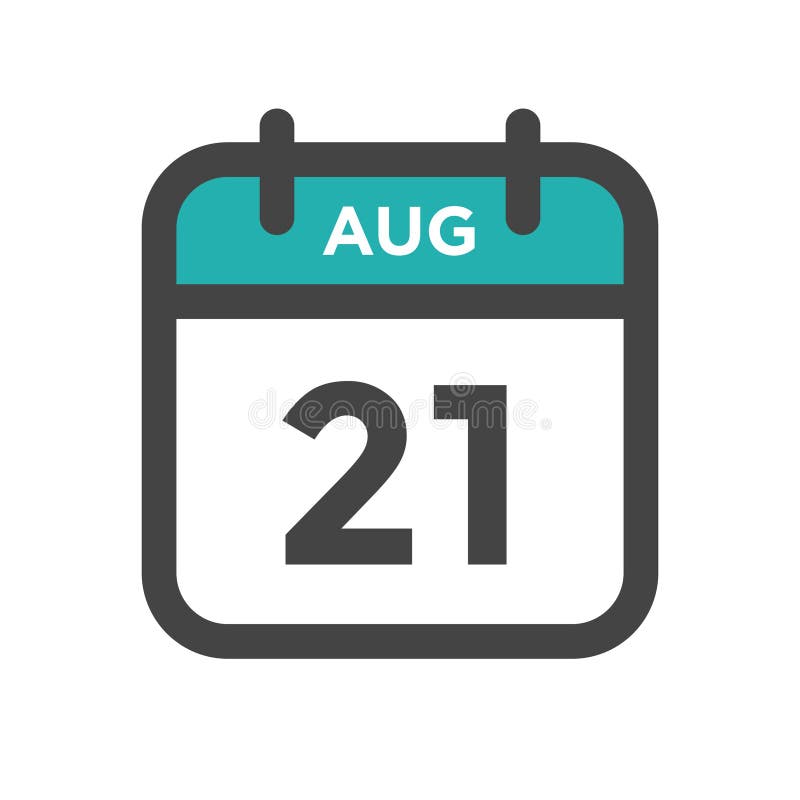 August 21 Calendar Day or Calender Date for Deadlines or Appointment ...