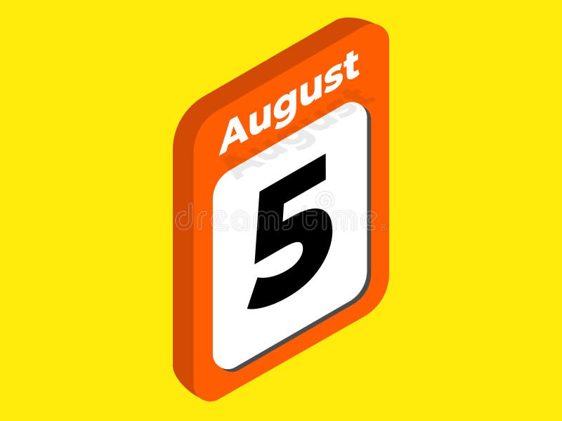 August 5- Calendar Day Icon Vector Illustration Stock Vector ...