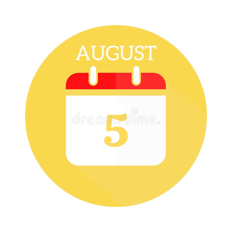 5 August Calendar Icon Stock Illustrations – 121 5 August Calendar Icon ...