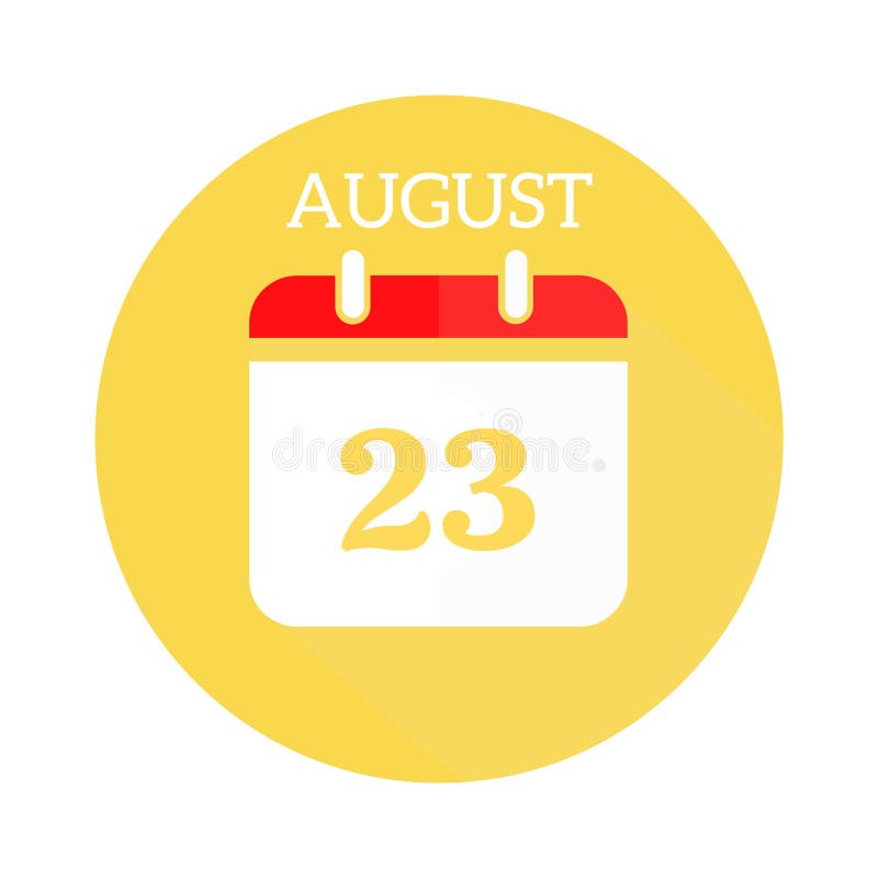 August 23 Calendar Flat Icon Stock Illustration - Illustration of ...