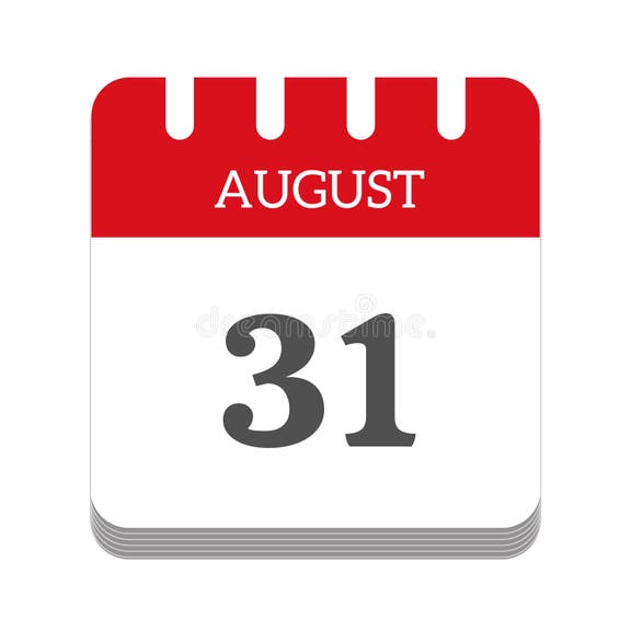 August 31 Calendar Flat Icon Stock Illustration - Illustration of icon ...