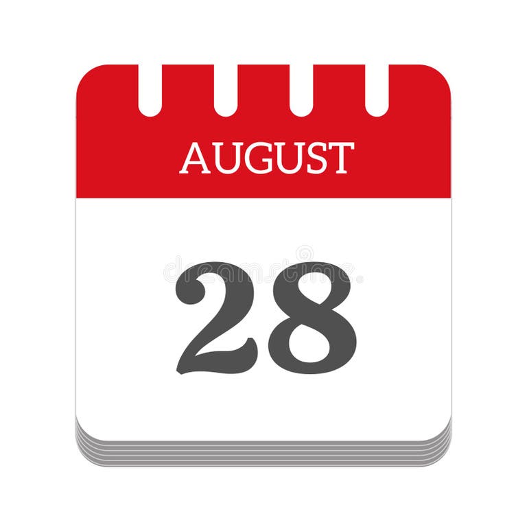 August 28 Calendar Flat Icon Stock Illustration - Illustration of ...