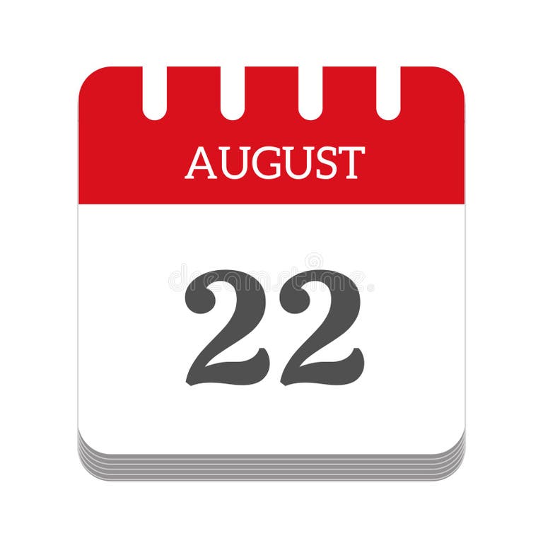 August 22 Calendar Flat Icon Stock Illustration - Illustration of ...
