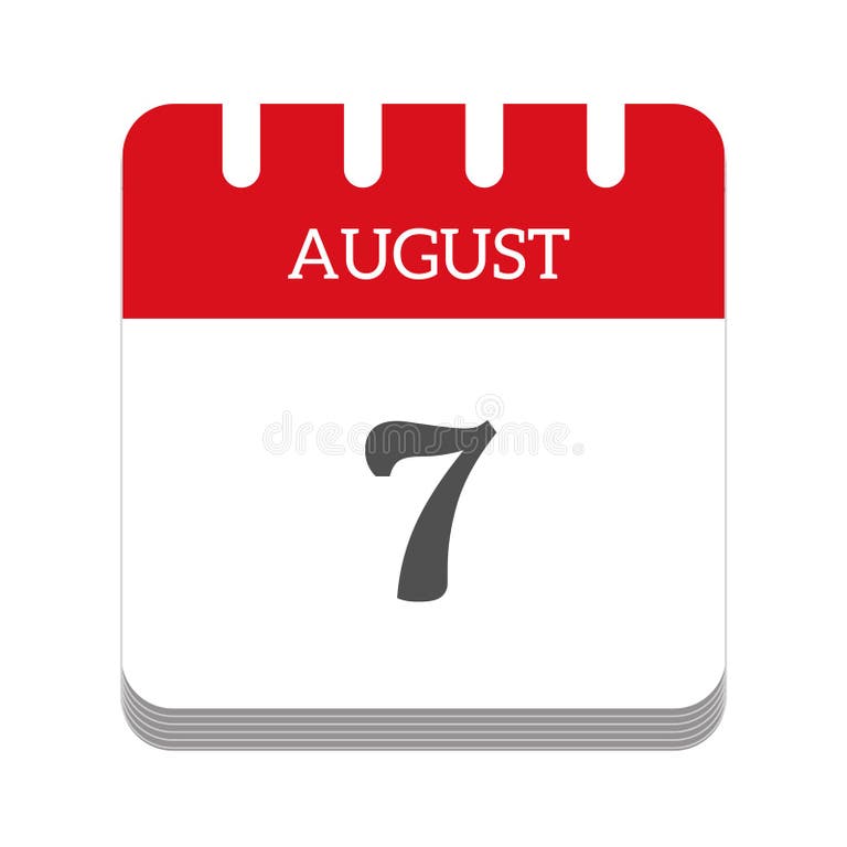 August 7 Calendar Flat Icon Stock Illustration - Illustration of ...