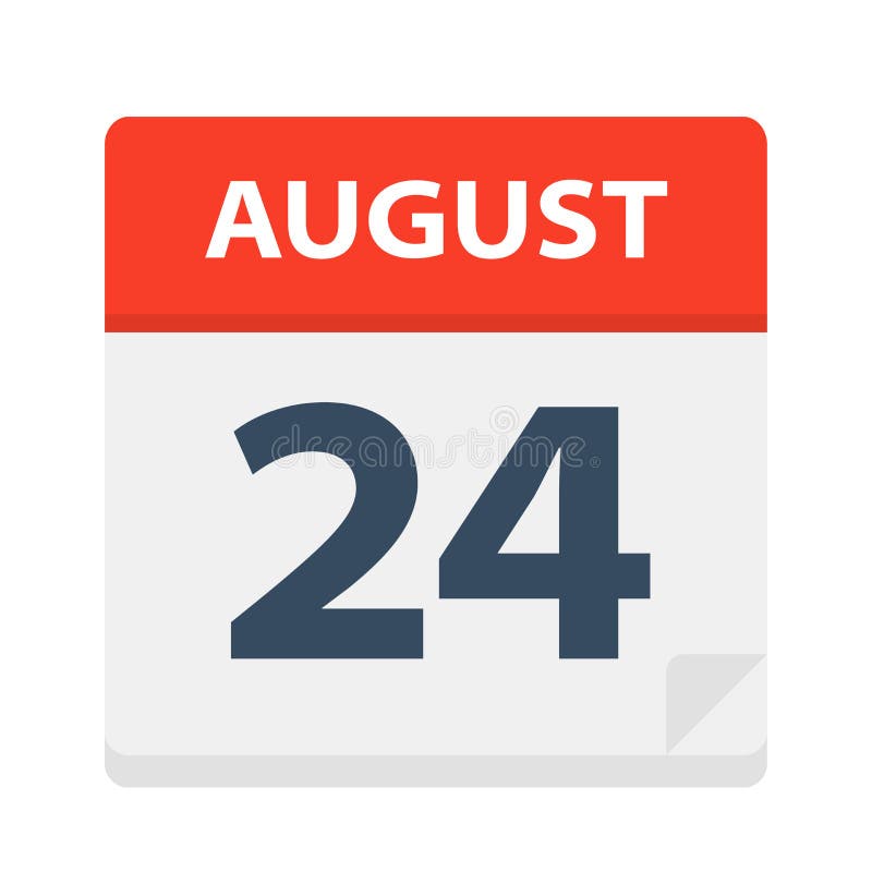 August 24 - Calendar Icon stock illustration. Illustration of calendar ...