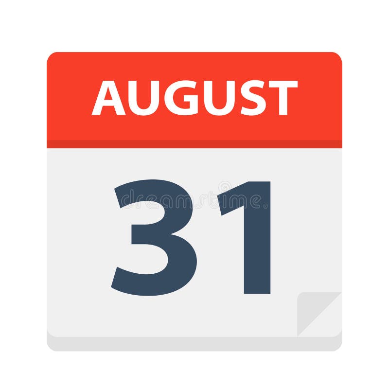 August 31 - Calendar Icon stock illustration. Illustration of today ...