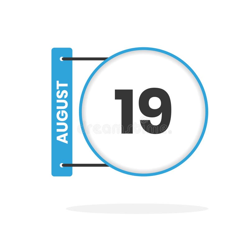 August 19 Calendar Icon. Date, Month Calendar Icon Vector Illustration ...