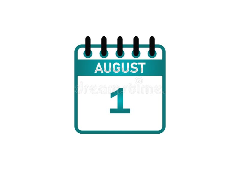 August 1 Calendar Icon stock vector. Illustration of digital - 369239975