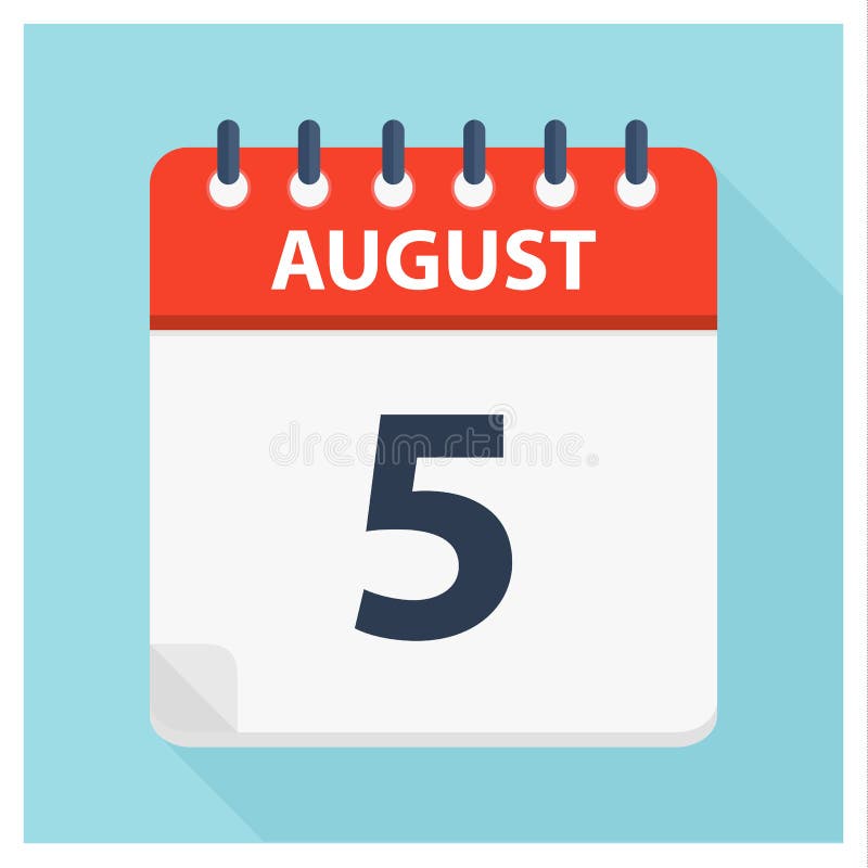 August 5 - Calendar Icon - Calendar Design Template Stock Illustration ...