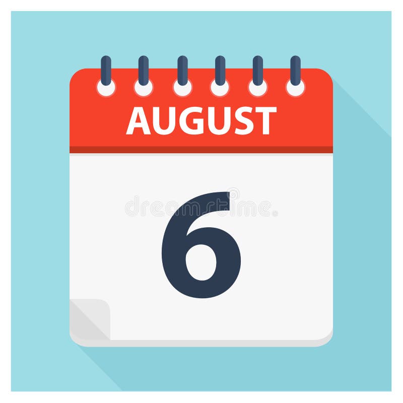 August 6 - Calendar Icon - Calendar Design Template Stock Illustration ...