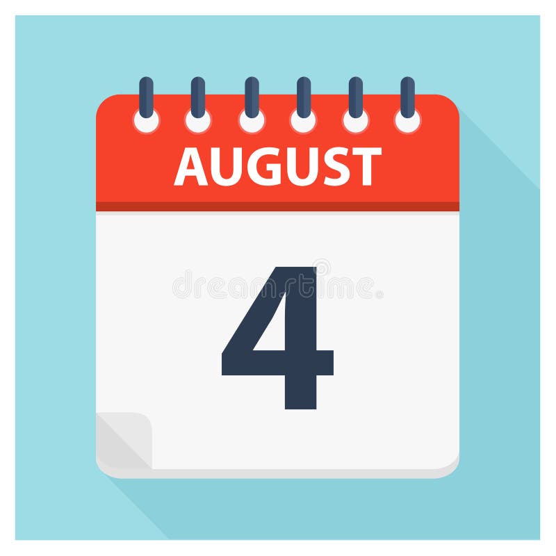 August 4 - Calendar Icon - Calendar Design Template Stock Illustration ...