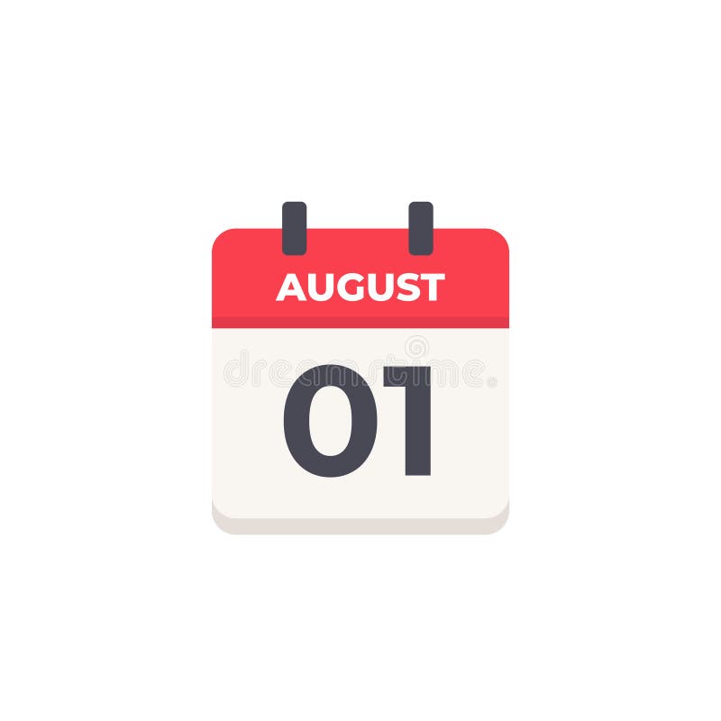 August 01 - daily Calendar Icon in Flat Design Style Stock Vector ...
