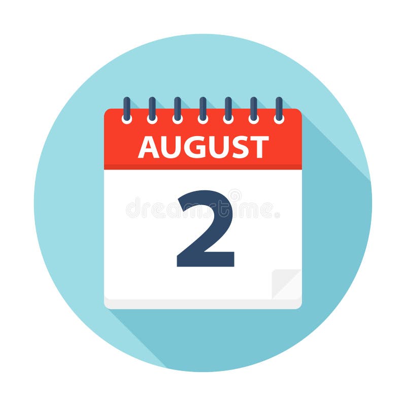 August 2 - Calendar Icon stock illustration. Illustration of today ...
