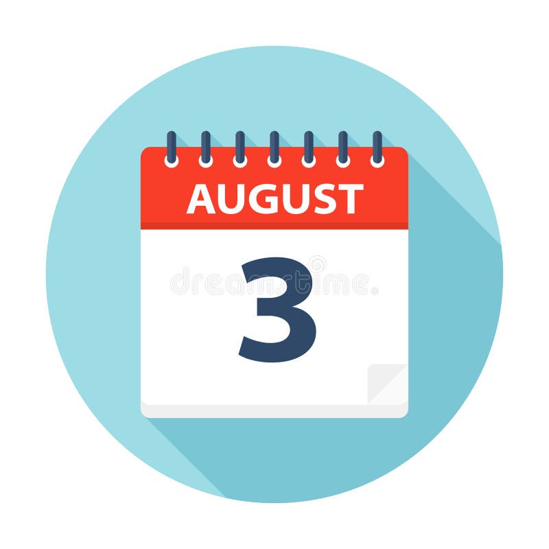 August 3 - Calendar Icon stock illustration. Illustration of organizer ...