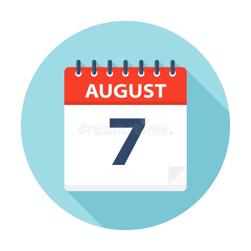 August 7 - Calendar Icon stock illustration. Illustration of blue ...