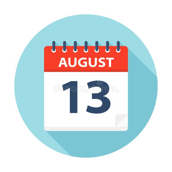 August 13 - Calendar Icon stock illustration. Illustration of icon ...
