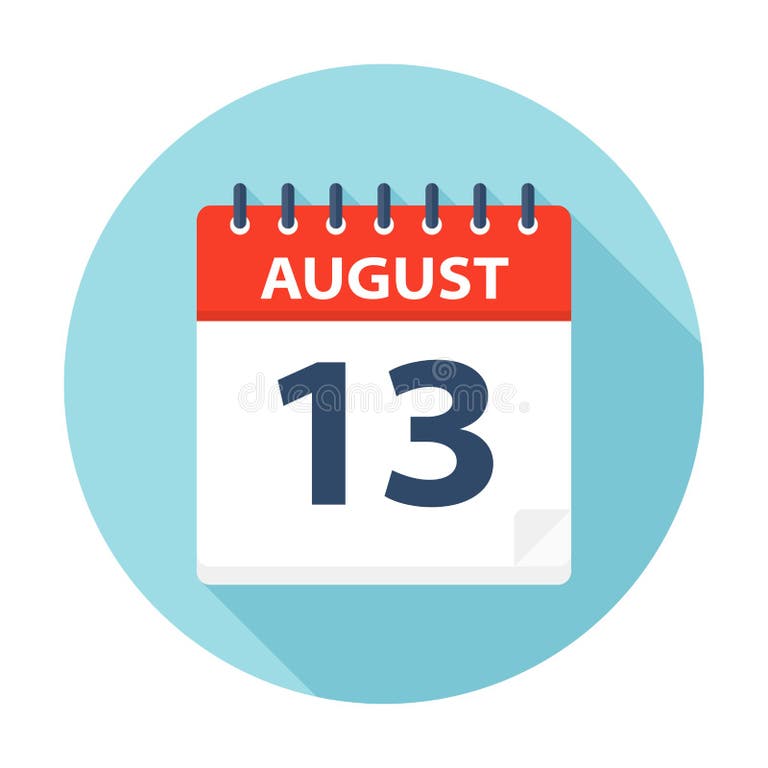 August 13 - Calendar Icon stock illustration. Illustration of icon ...