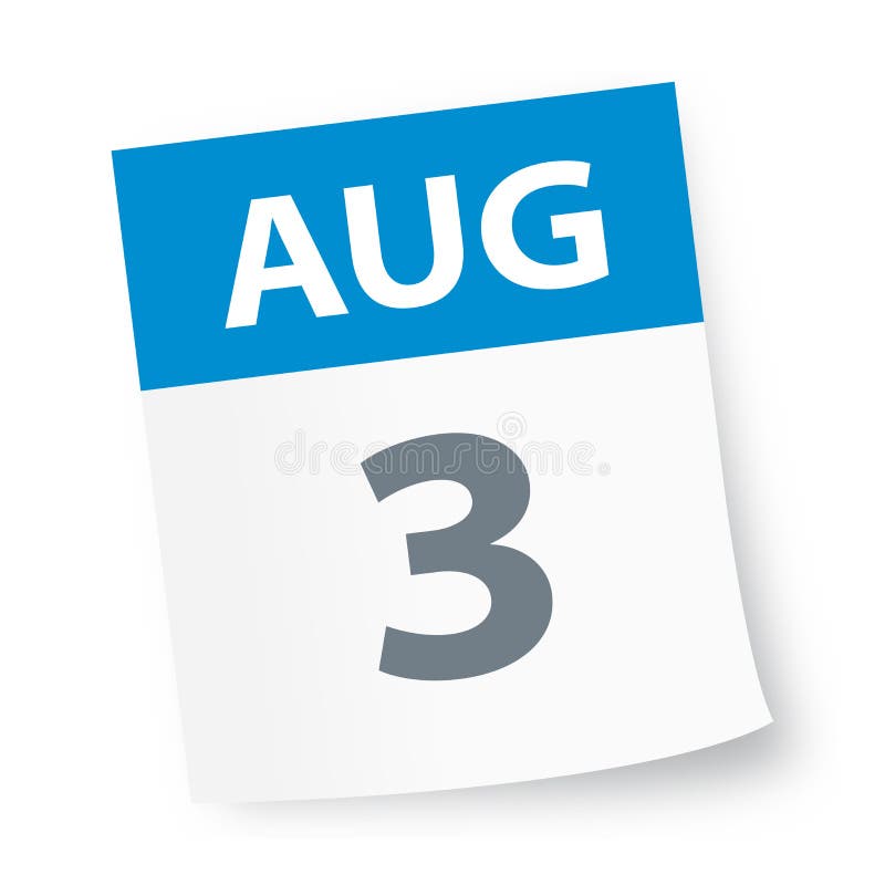 August 3 - Calendar Icon stock illustration. Illustration of today ...
