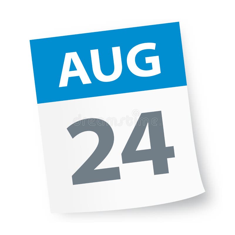 August 24 - Calendar Icon stock illustration. Illustration of organizer ...