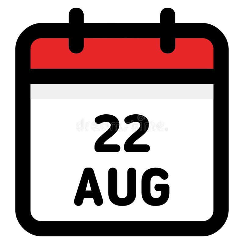 22. August - Calendar Icon - Vector Illustration Stock Vector ...
