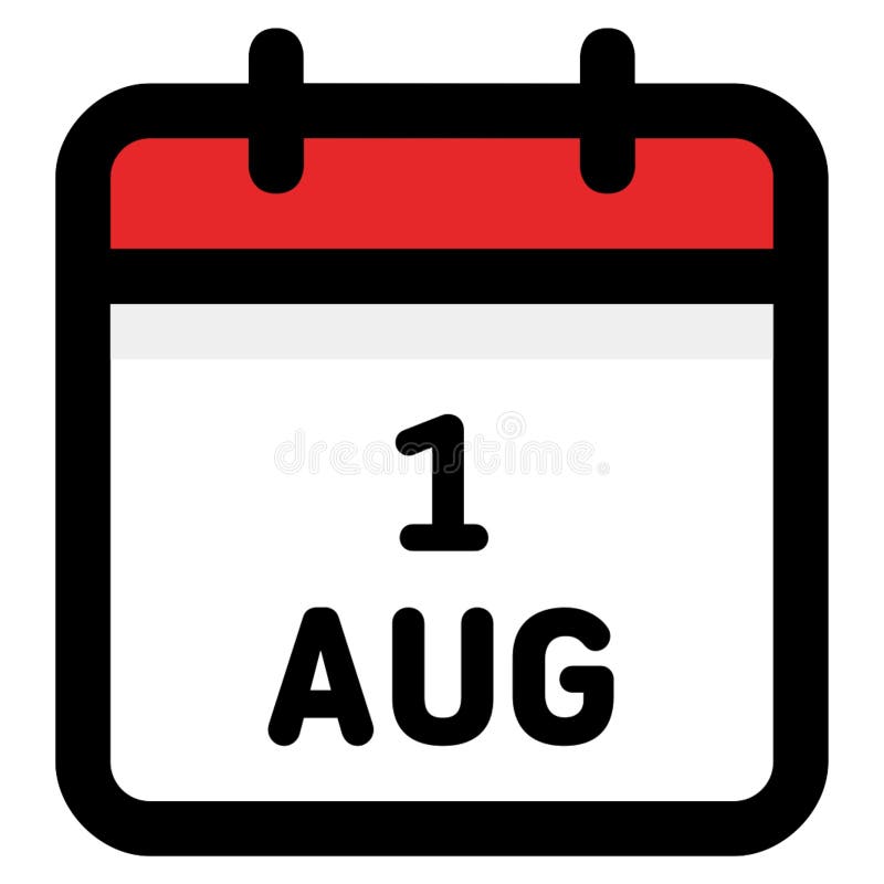 1. August - Calendar Icon - Vector Illustration Stock Vector ...