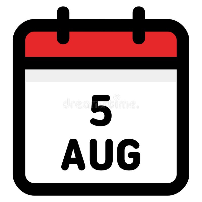 5 August Calendar Icon Stock Illustrations – 102 5 August Calendar Icon ...