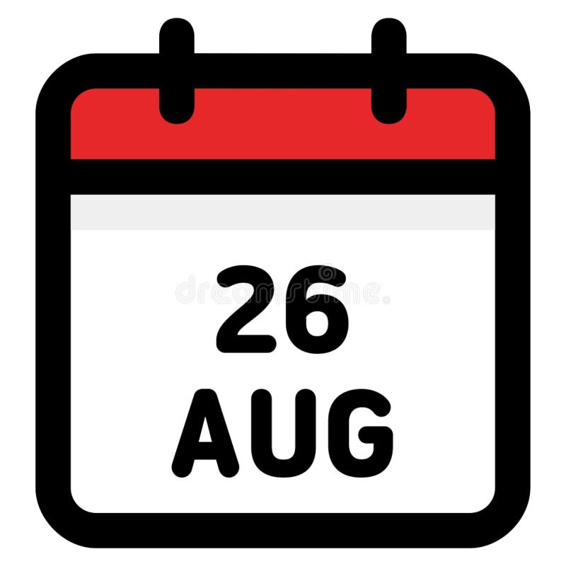 August 26. Vector Flat Daily Calendar Icon. Date And Time, Day, Month ... August 26. Vector Flat Daily Calendar Icon. Date And Time, Day, Month ...