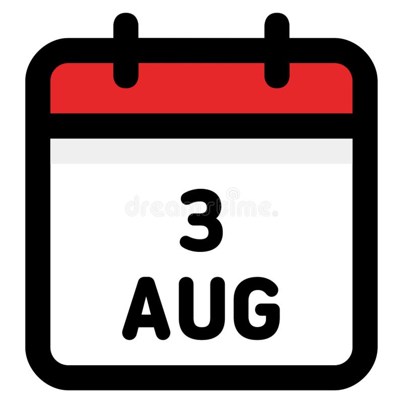 3. August - Calendar Icon - Vector Illustration Stock Vector ...