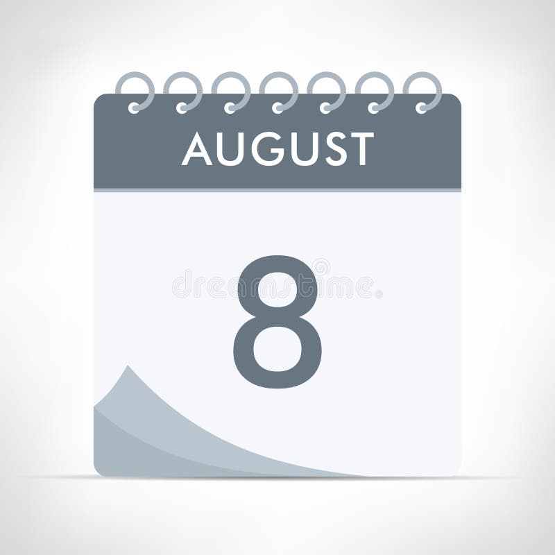 August 8 - Calendar Icon stock vector. Illustration of isolated - 217569127