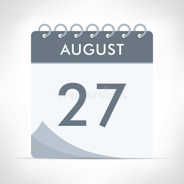 August 27 - Calendar Icon stock vector. Illustration of organizer ...