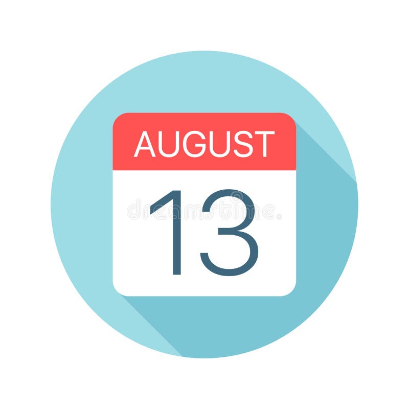 August 13 - Calendar Icon. Vector Illustration of One Day of Month ...