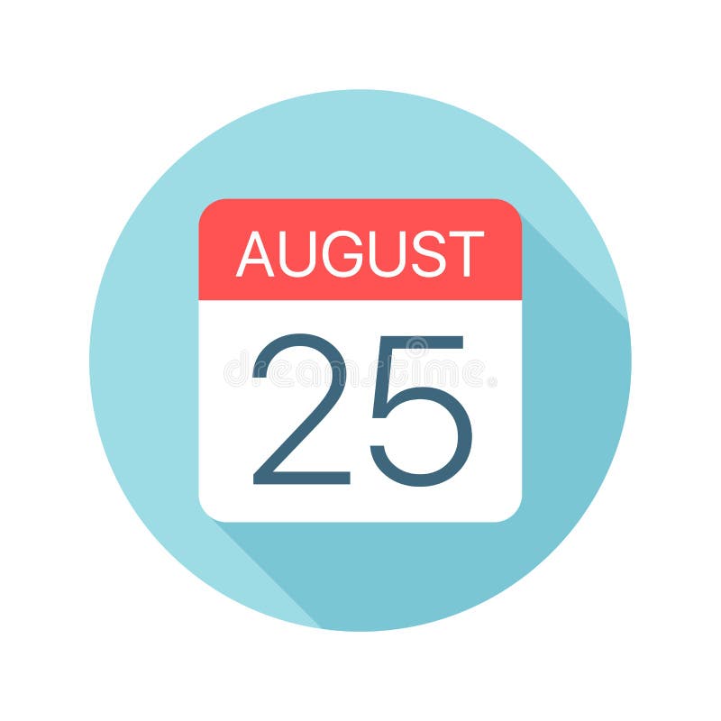 August 25 - Calendar Icon. Vector Illustration of One Day of Month ...