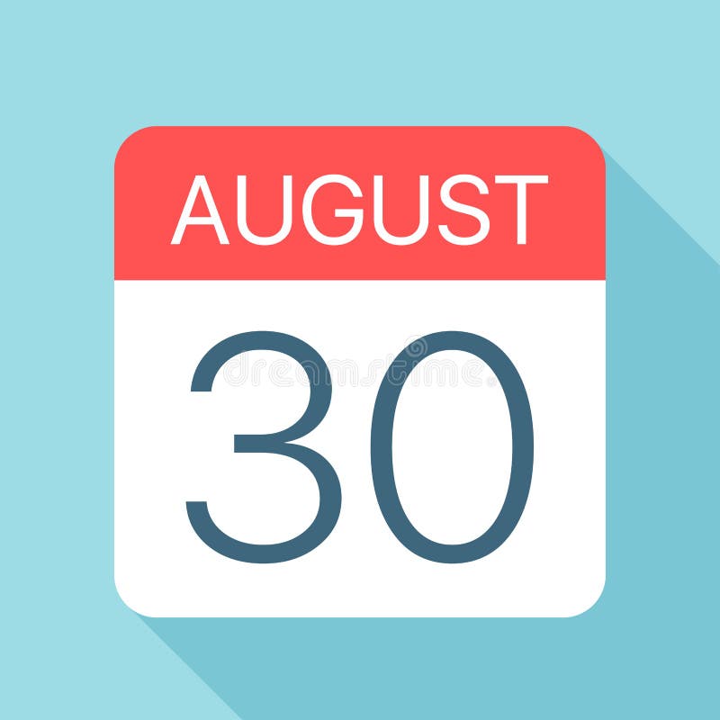 August 30 - Calendar Icon. Vector Illustration of One Day of Month ...