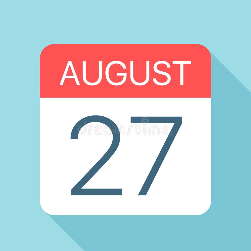 August 27 - Calendar Icon. Vector Illustration of One Day of Month ...