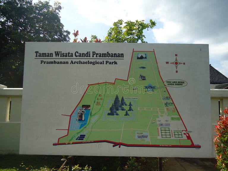 August 10, 2013, Central Java - Indonesia: Map of Buddhist Prambanan ...
