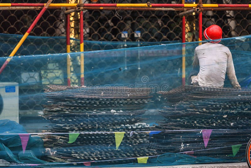 Migrant Workers Working on Construction Site Editorial Stock Photo ...
