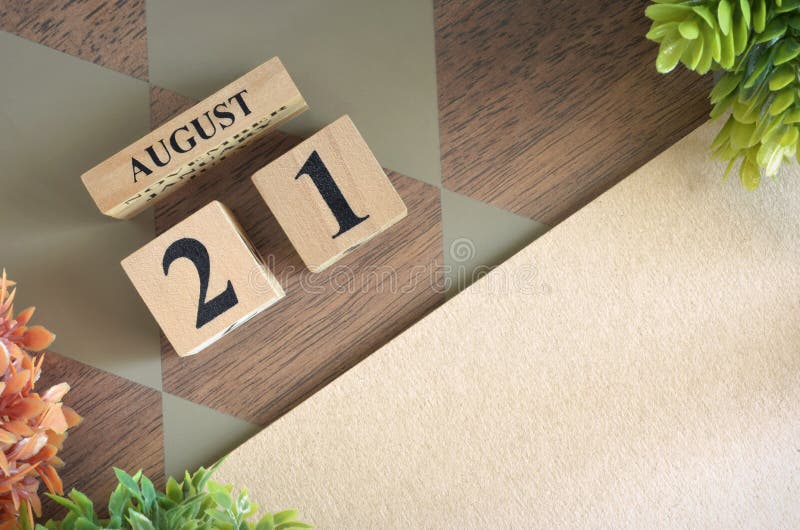 August 21, Date Design in Natural Concept. Stock Photo - Image of ...