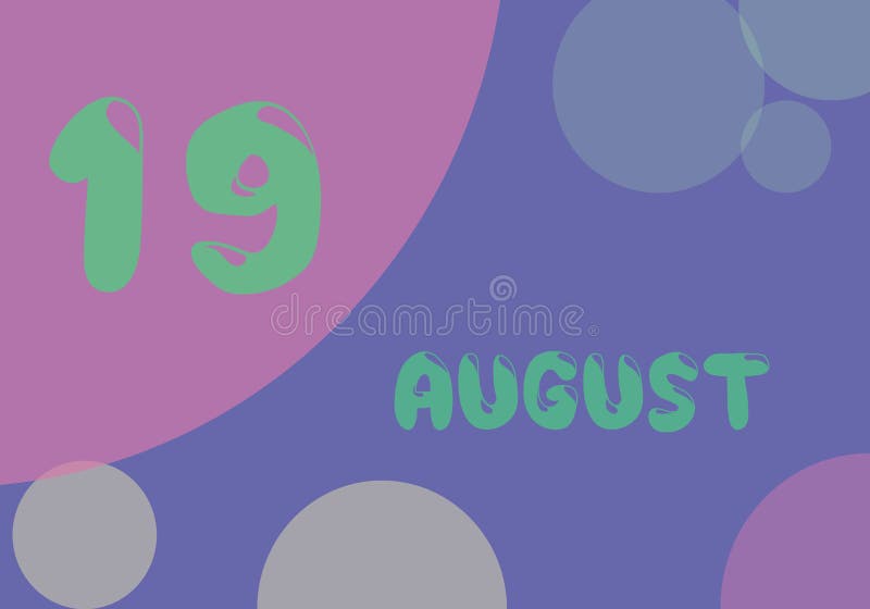 19 August Day of the Month in Pastel Colors. Very Peri Background ...