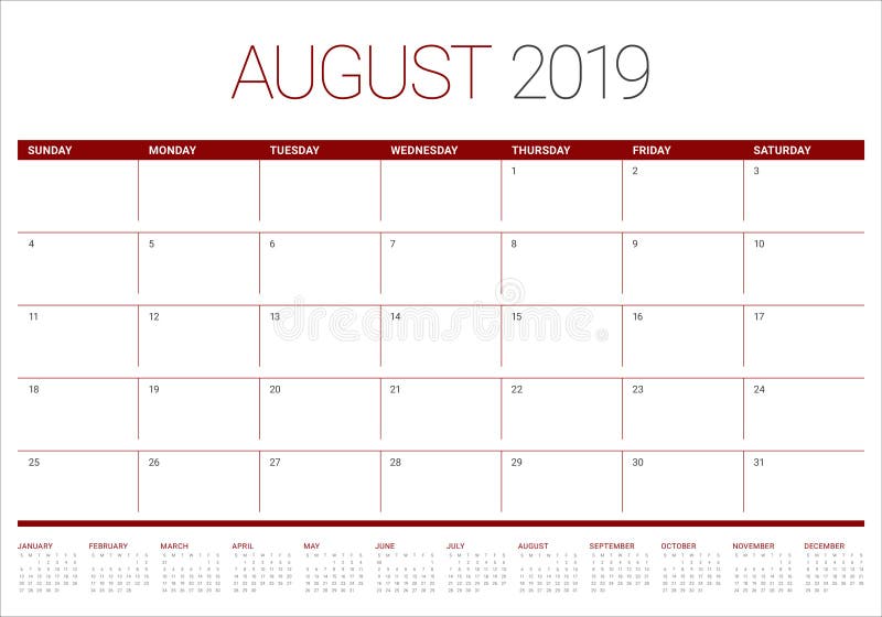 August 2019 Desk Calendar Vector Illustration Stock Vector ... August 2019 Desk Calendar Vector Illustration Stock Vector ...