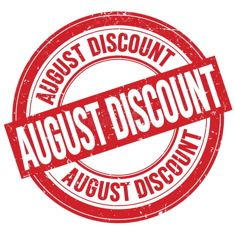 AUGUST DISCOUNT Text on Red Round Stamp Sign Stock Illustration ...