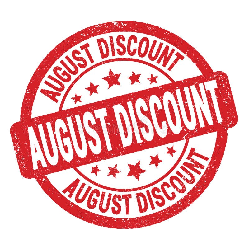 AUGUST DISCOUNT Text on Red Round Stamp Sign Stock Illustration ...