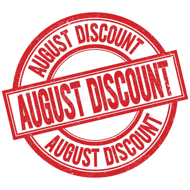 AUGUST DISCOUNT Text on Red Round Stamp Sign Stock Illustration ...