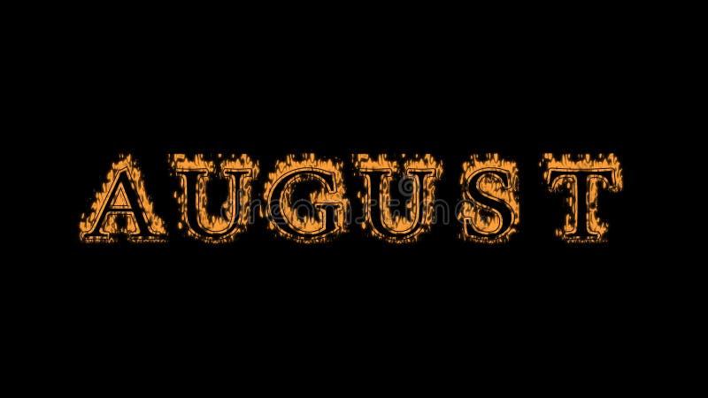 August Fire Text Effect White Isolated Background Stock Video - Video ...