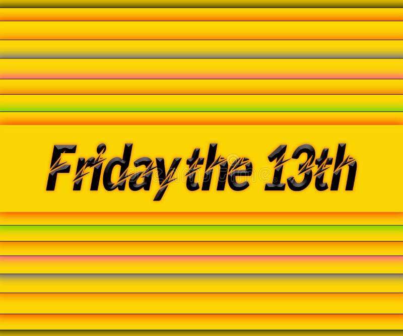 August, Friday the 13th, Black Text Effect on Yellow Background Stock ...